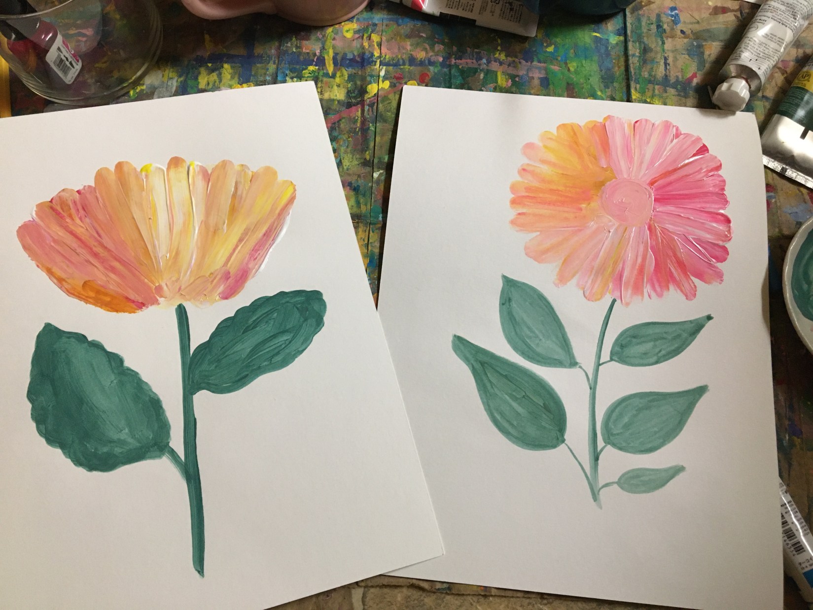 Finger Painting Flowers – A Painted Garden